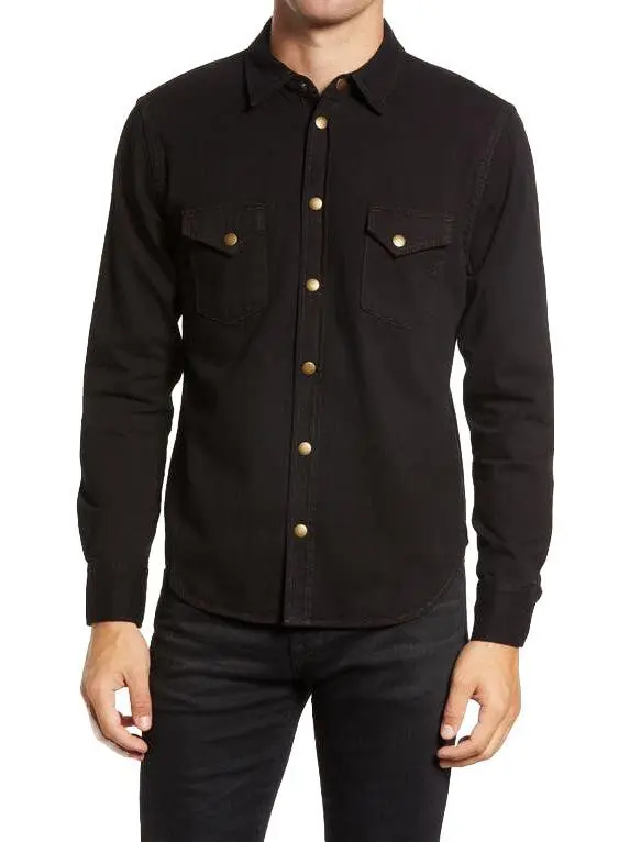 Billy Reid Denim Western Shirt - Black