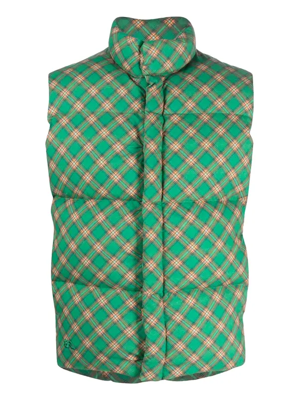 ERL Checked Padded Gilet - Green