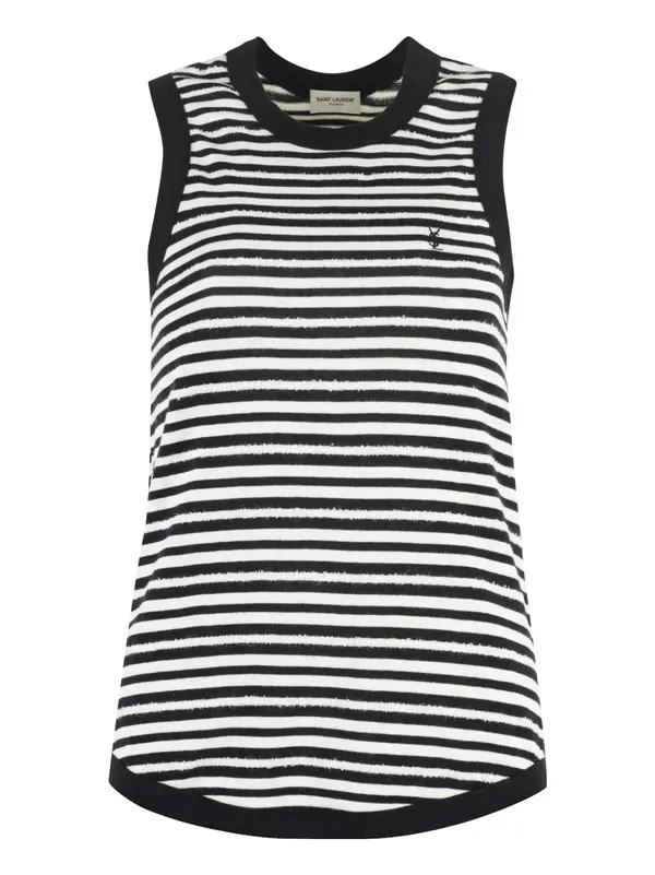 Saint Laurent Striped Tank Top - Black