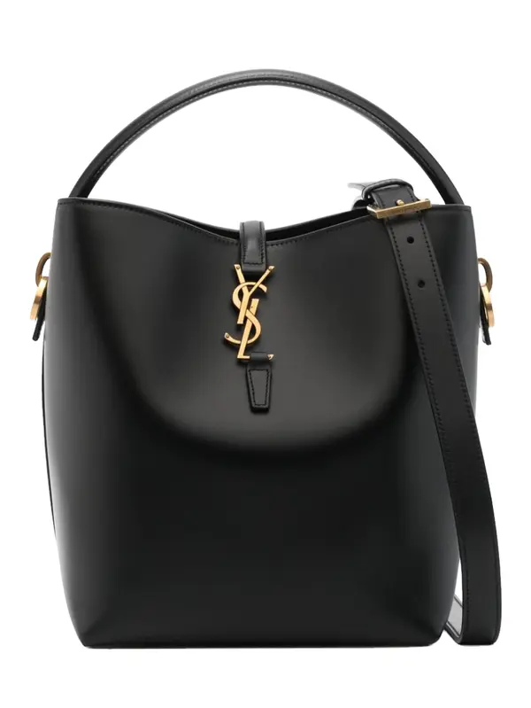 Saint Laurent Le 37 Leather Bucket Bag - Black