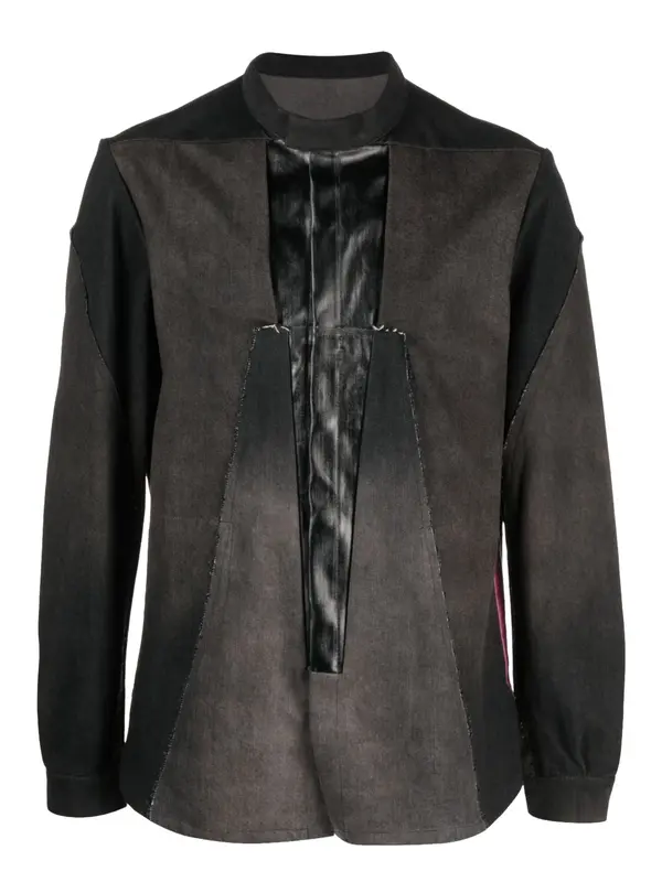 Rick Owens Panelled Denim Shirt Jacket - Brown