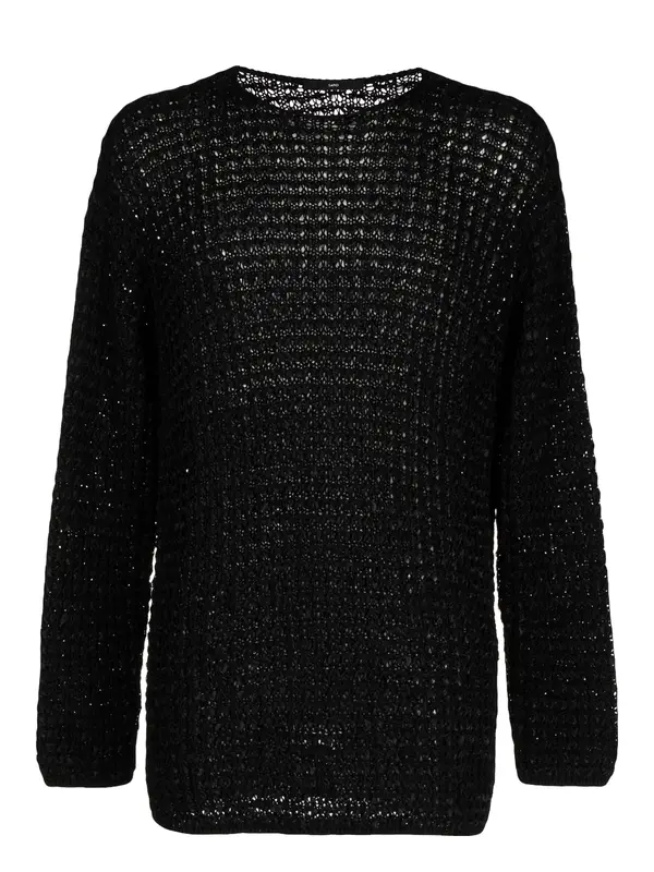 SAPIO Long-sleeves Open-knit Jumper - Black