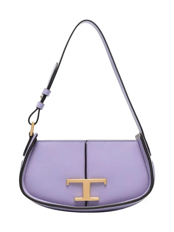 TOD'S Logo-plaque Leather Shoulder Bag - Purple