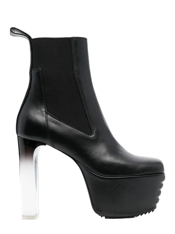 Rick Owens 145mm Leather Platform Boots - Black