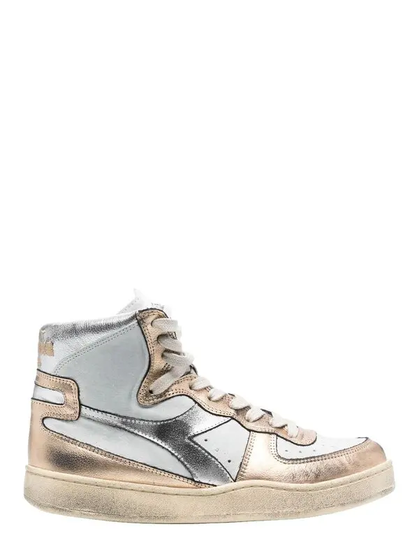 DIADORA Mi Basket Metallic-effect Sneakers - White