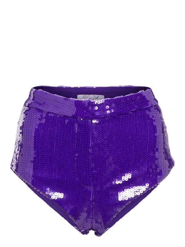 LAQUAN SMITH Sequined Shorts - Purple