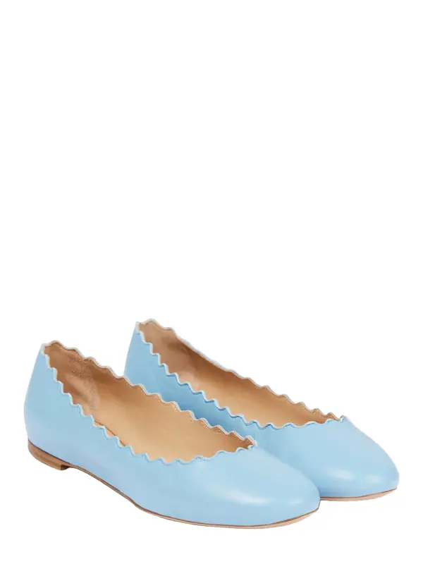 Chloé Lauren Leather Ballet Flats - Blue