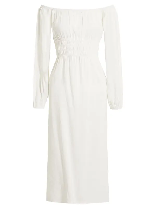 Onia Air Off-the-shoulder Midi Dress - Ivory