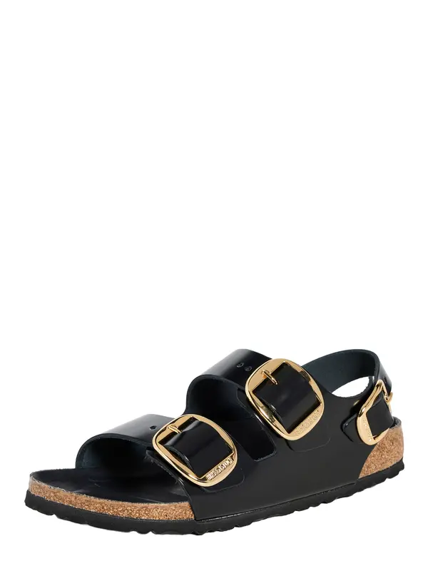 BIRKENSTOCK Milano Big Buckle Sandals - High Shine Black