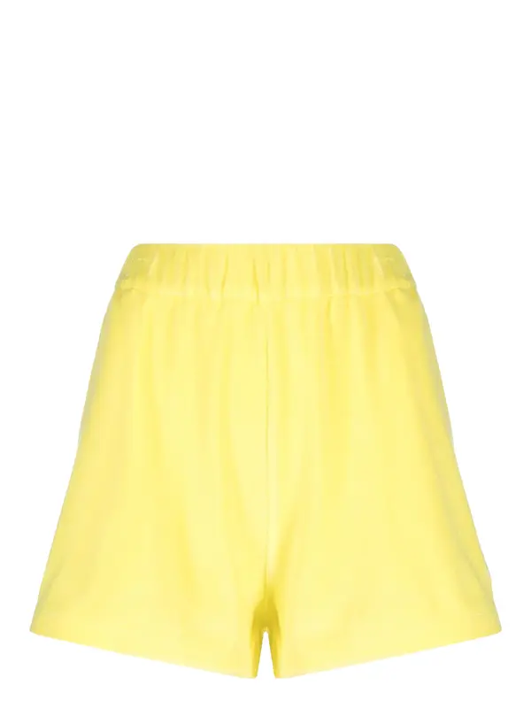 Moncler Logo-patch Terry-cloth Shorts - Yellow