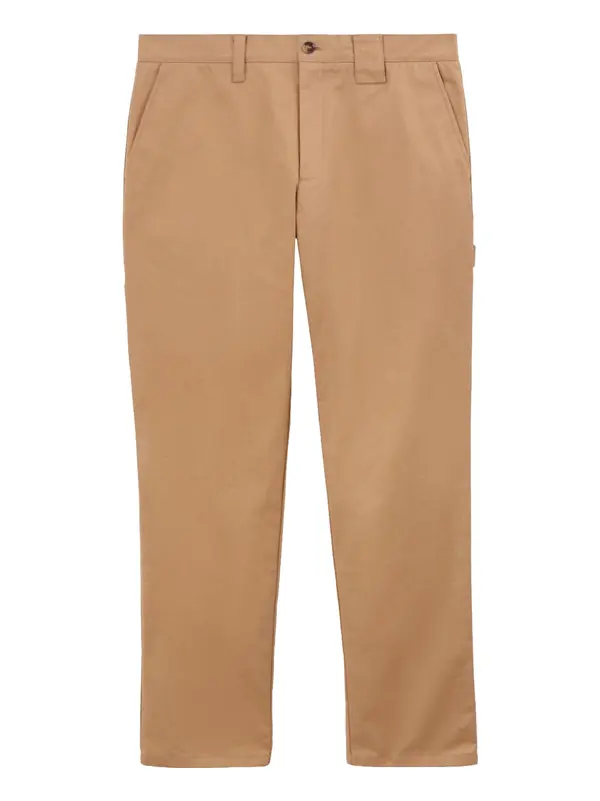 Burberry Cotton Straight-leg Trousers - Neutrals