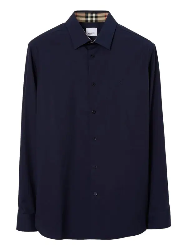 Burberry Equestrian Knight Long-sleeve Shirt - Blue