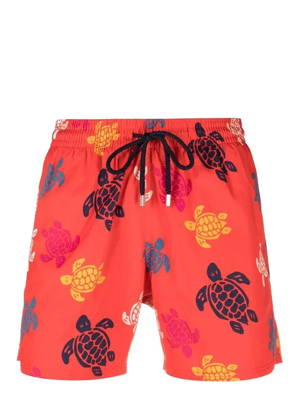 Vilebrequin Turtle-print Swim Shorts - Red