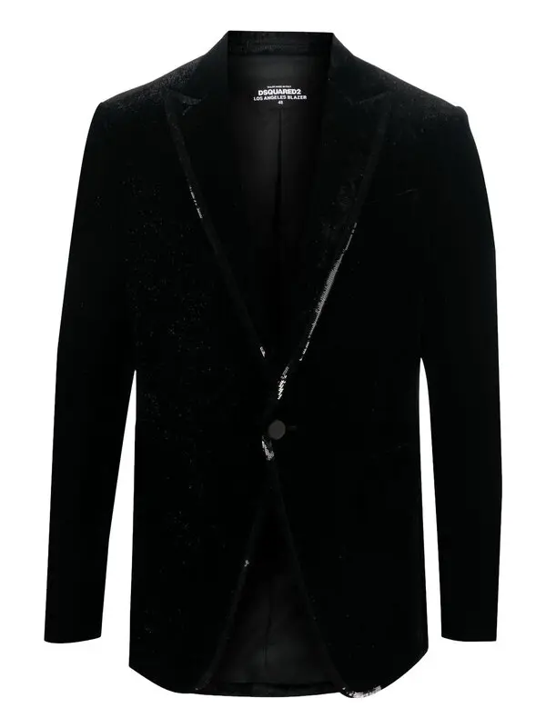Dsquared2 Sequined-trim Velvet Blazer - Black