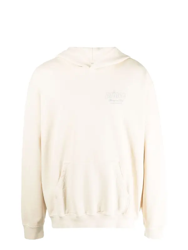 SPORTY & RICH Logo-print Cotton Hoodie - Neutrals