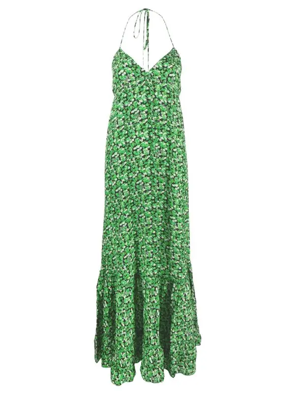 Remain Birger Christensen Floral-print Halterneck Maxi Dress - Green