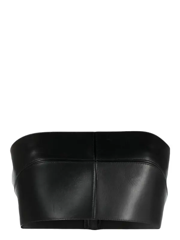 Roberto Cavalli Strapless Leather Bandeau Top - Black