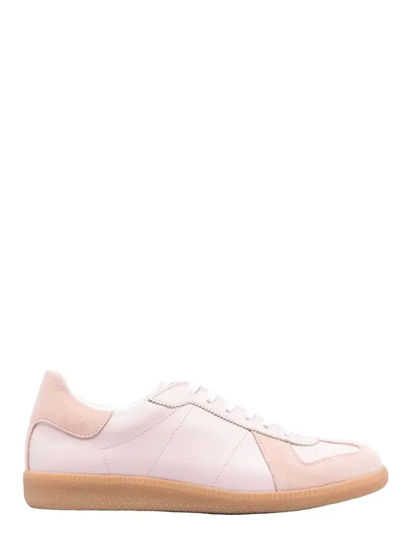 SCAROSSO Tilda Panelled Leather Sneakers - Pink