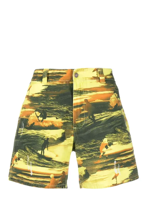 ERL Graphic-print Bermuda Shorts - Yellow