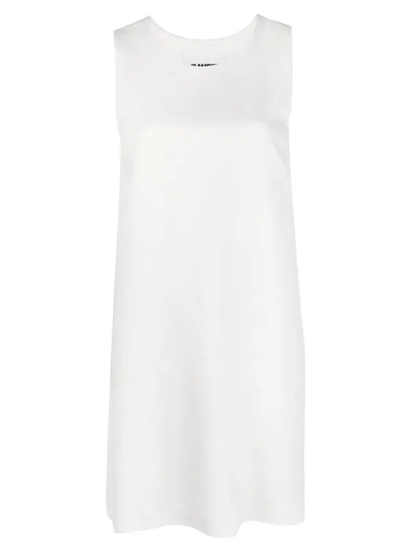 JIL SANDER Sleeveless Shift Mini Dress - White