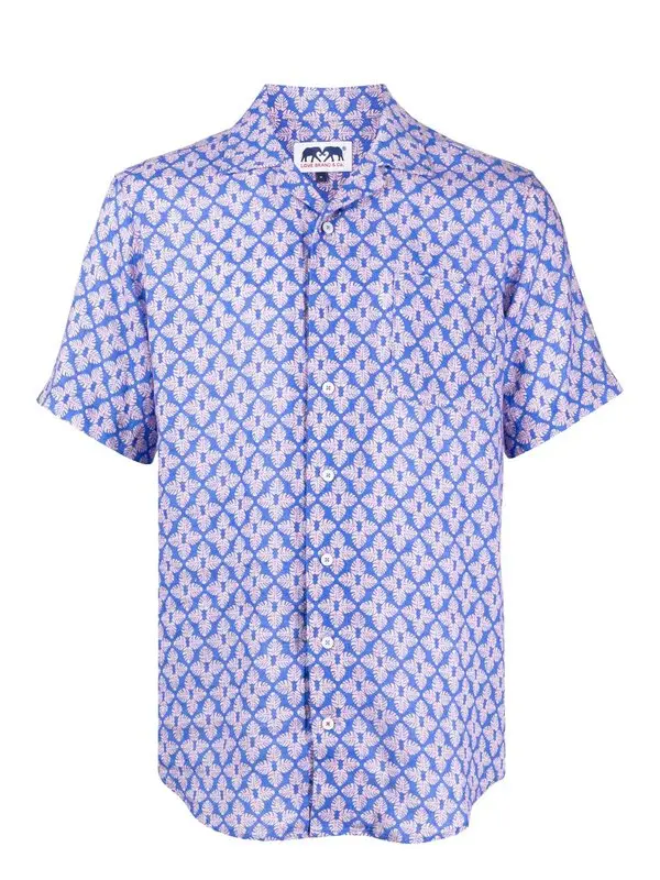 Love Brand & Co. Graphic-print Linen Shirt - Blue