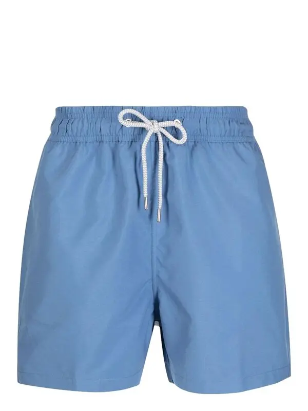 Love Brand & Co. Logo-patch Drawstring Swim Shorts - Blue