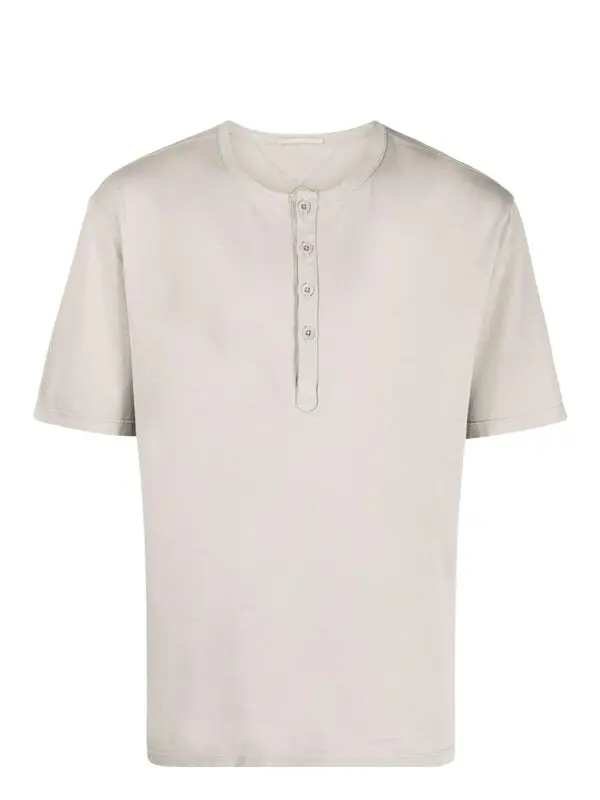 TEN C Cotton Henley T-shirt - Neutrals