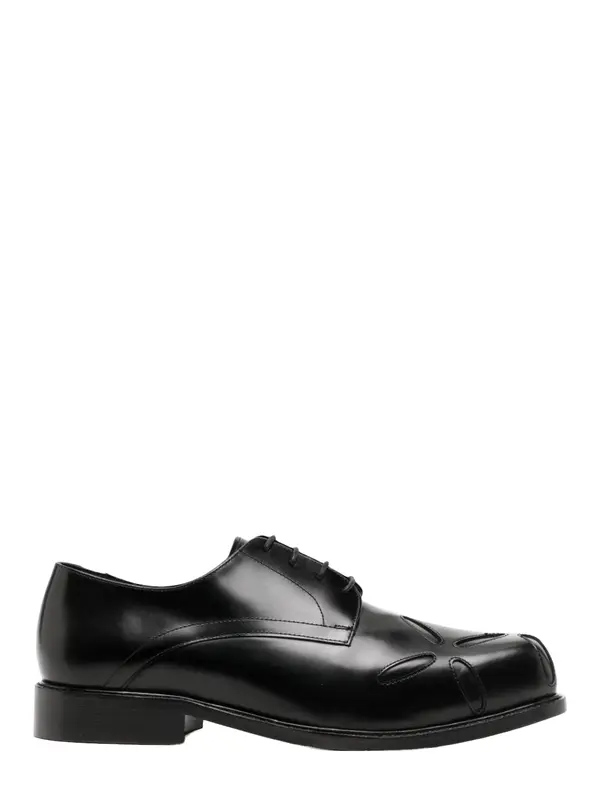 STEFAN COOKE Embroidered Leather Derby Shoes - Black