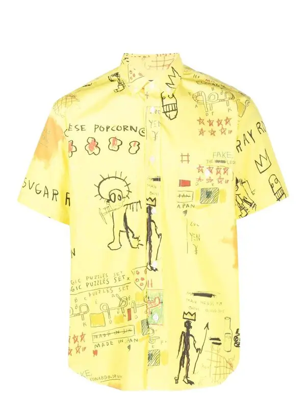 Junya Watanabe Illustration-print Cotton Shirt - Yellow