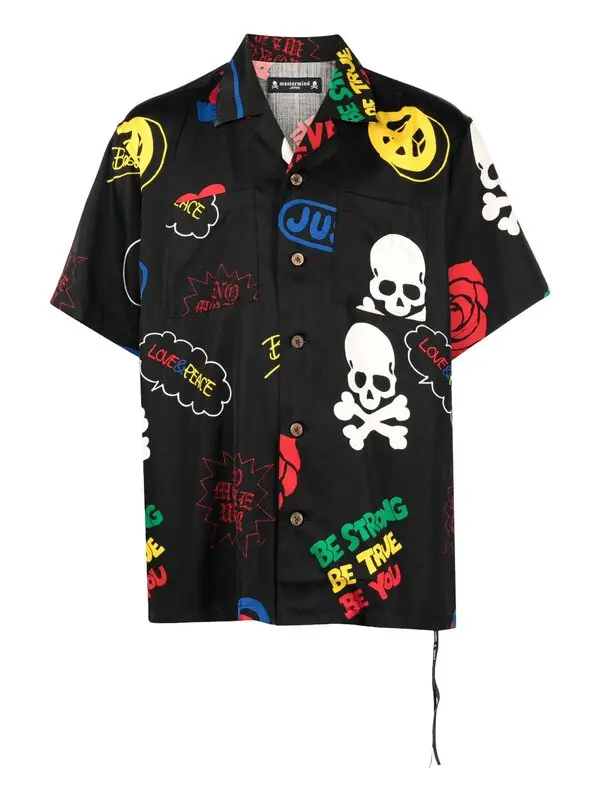 MASTERMIND WORLD Logo-print Short-sleeve Shirt - Black
