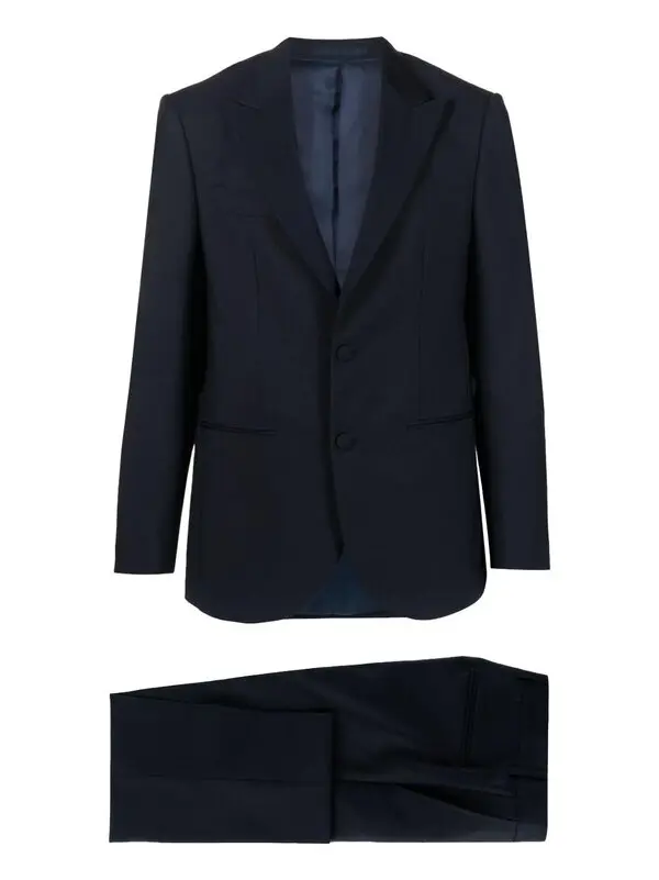 D4.0 Single-breasted Wool Suit - Blue