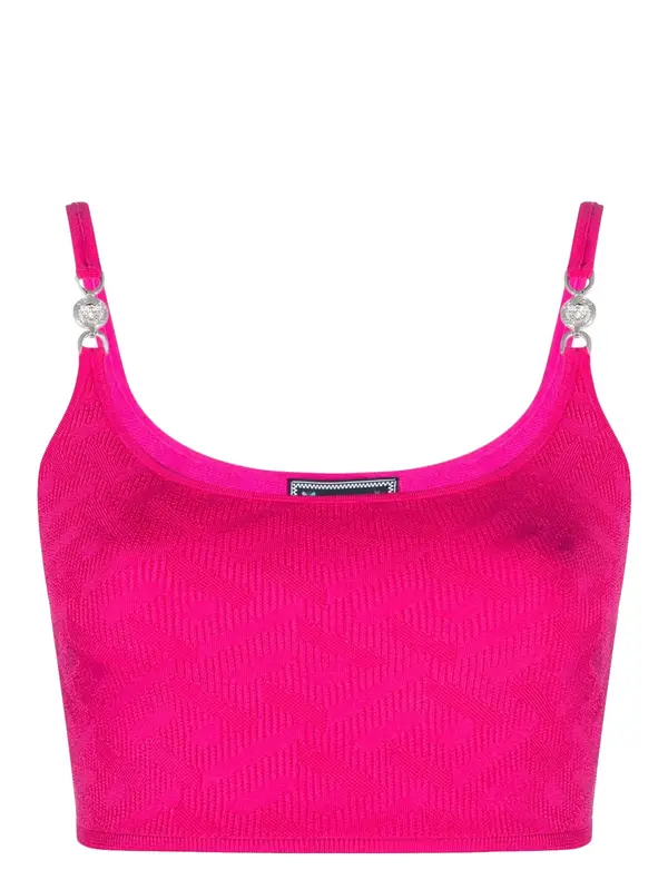 Versace La Greca Medusa '95 Knitted Crop Top - Pink