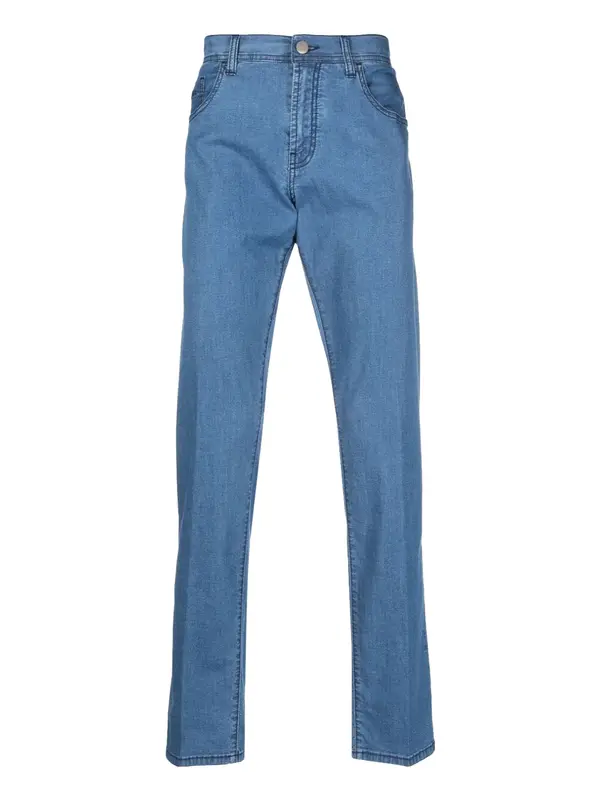 Canali Straight-leg Denim Jeans - Blue
