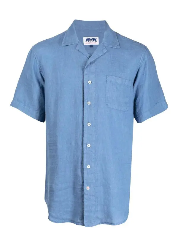 Love Brand & Co. Chest-pocket Linen Shirt - Blue