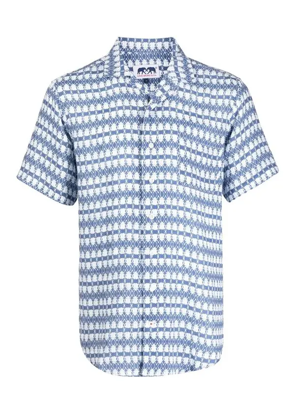 Love Brand & Co. Graphic-print Linen Shirt - Blue