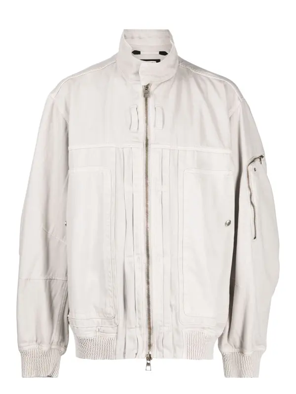 SONGZIO Harrington Cotton Bomber Jacket - Grey