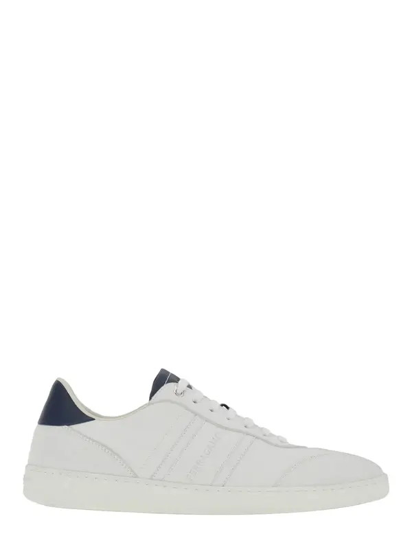 FERRAGAMO Logo-debossed Leather Sneakers - White