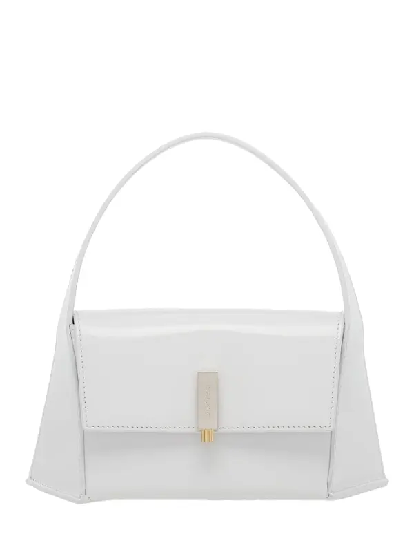 FERRAGAMO Small Geometric Leather Shoulder Bag - White