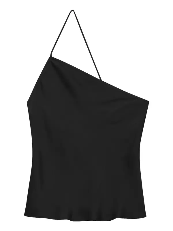 ANINE BING Mandy One-shoulder Top - Black