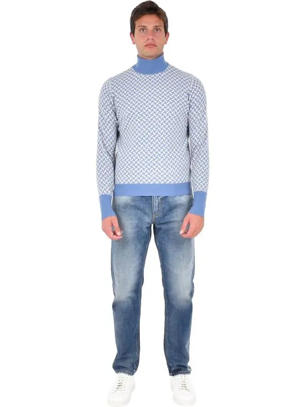 DRUMOHR Razor Blade Cashmere Sweater - Clear Blue