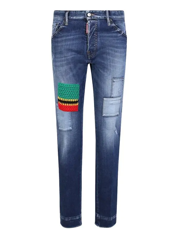Dsquared2 Dark Jamaica Wash Bob Jeans - Blue