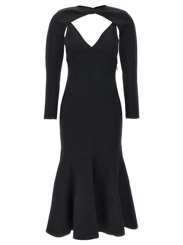 Roland Mouret Stretch Knit Midi Dress - Black