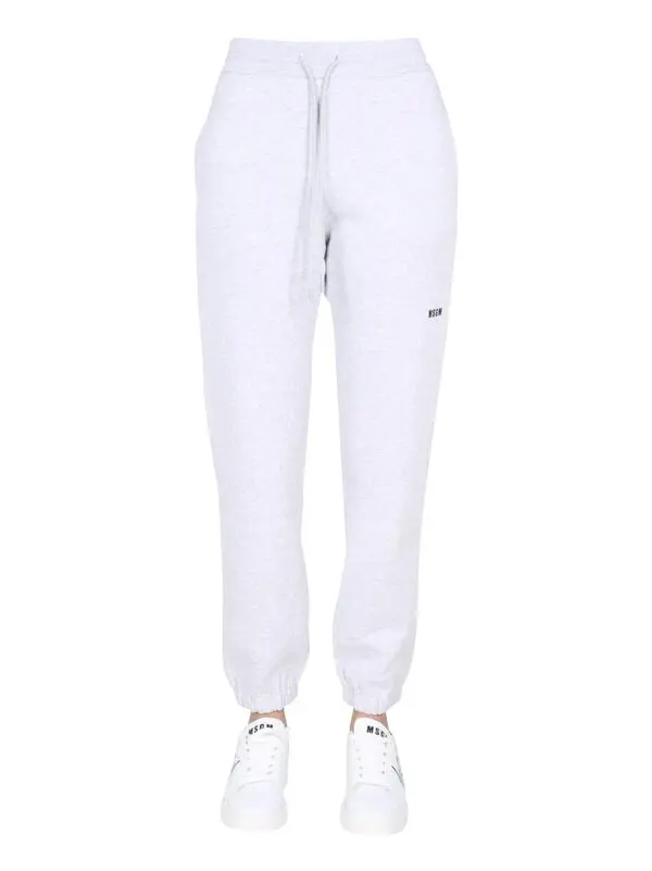 MSGM Jogging Pants With Logo - Grey