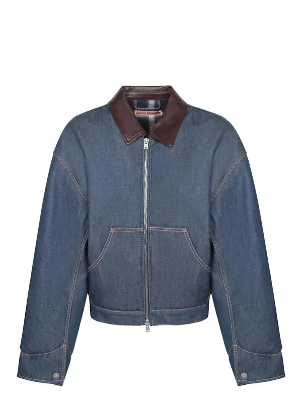 Acne Studios Denim Twill Bomber Jacket - Brown