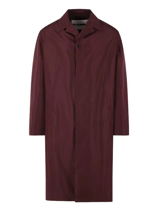 JIL SANDER Single-breasted Overcoat - Plum