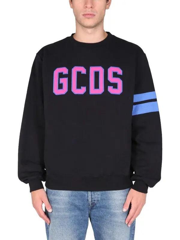 Gcds Logo Embroidered Sweatshirt - Black