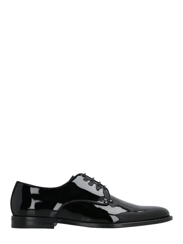 Dolce & Gabbana Patent Leather Lace-up Derby Shoes - Black