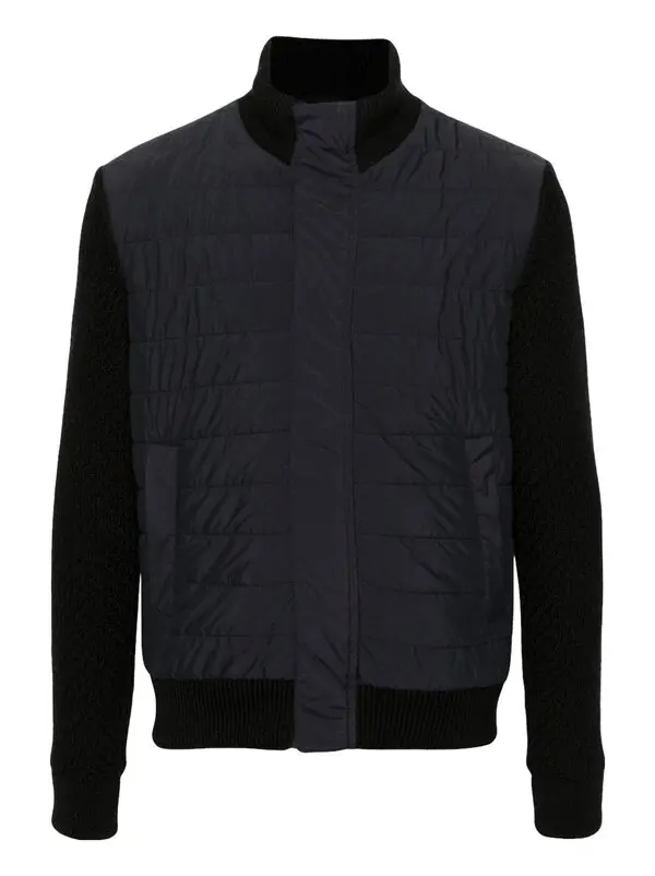 Herno Nylon And Wool Bomber Jacket - Black