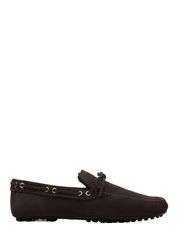 Car Shoe Suede Loafers - Brown
