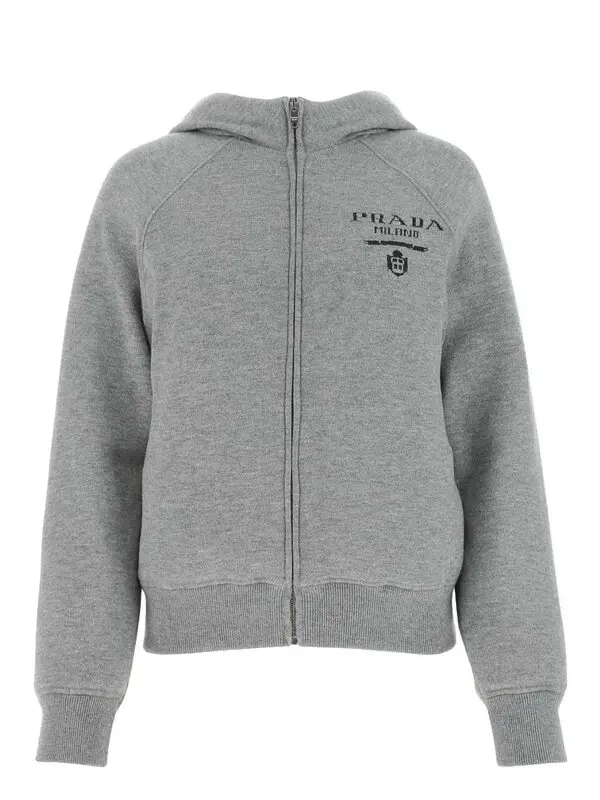 Prada Cashmere Blend Down Jacket - Grey